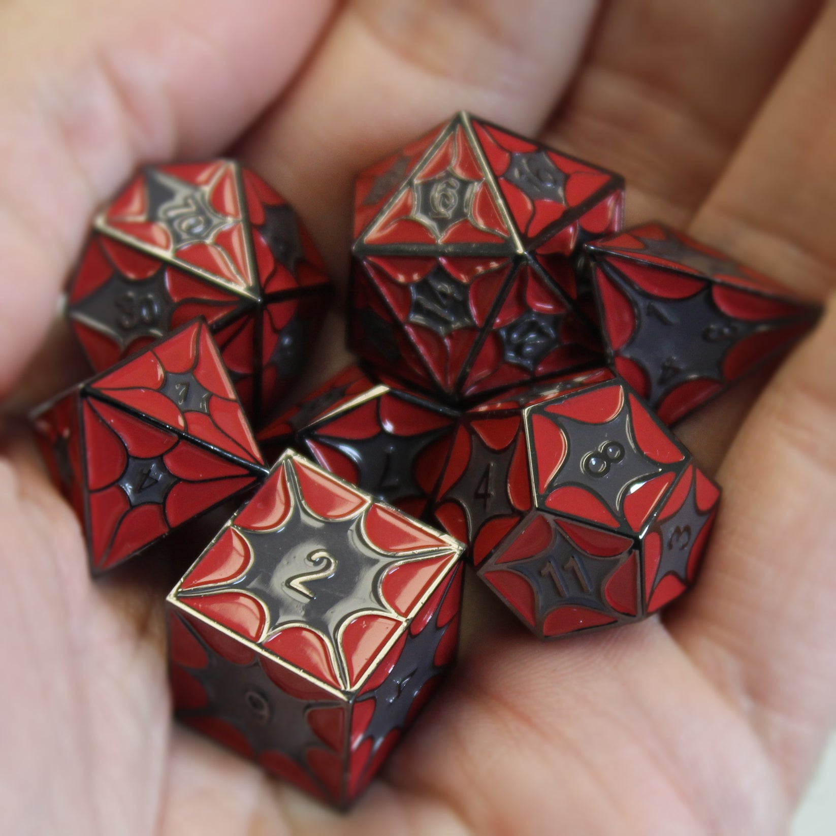 Metal DragonScale Red Dice Set with Display Box – Dice Dungeons