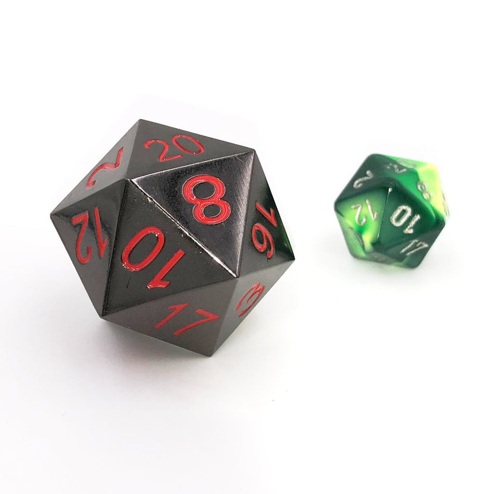 Metal Jumbo 33mm D20 Ember | Oversized metal d20 for TTRPG and DND Fans ...